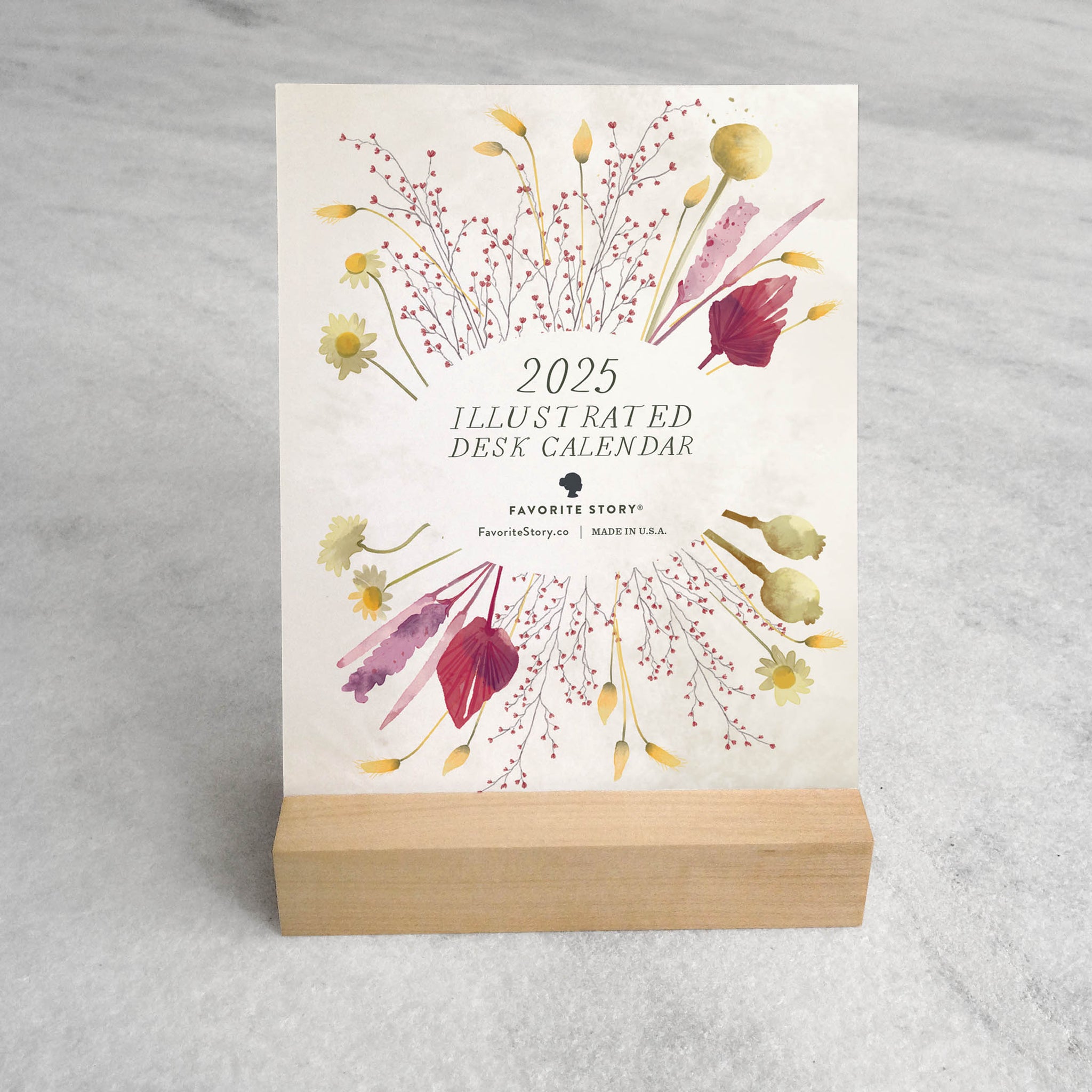 2026 Desk Calendar, Dried Field Flowers