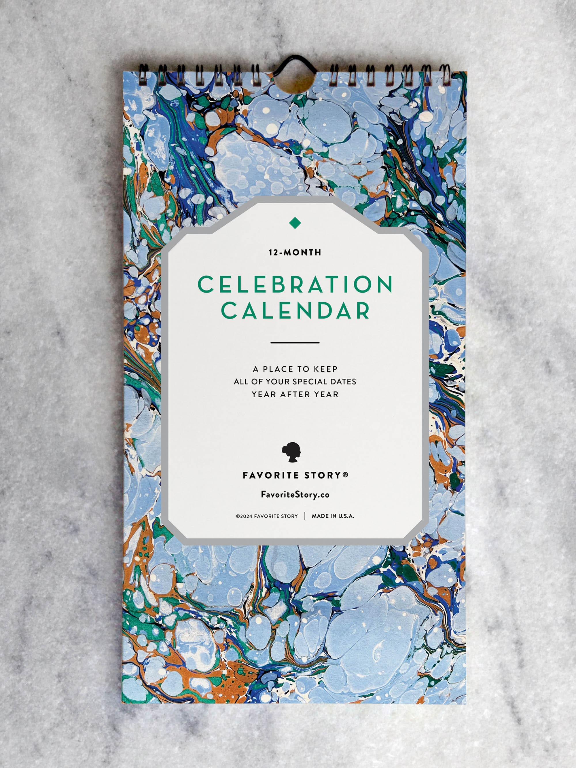 Celebration Calendar, Marbled Paper