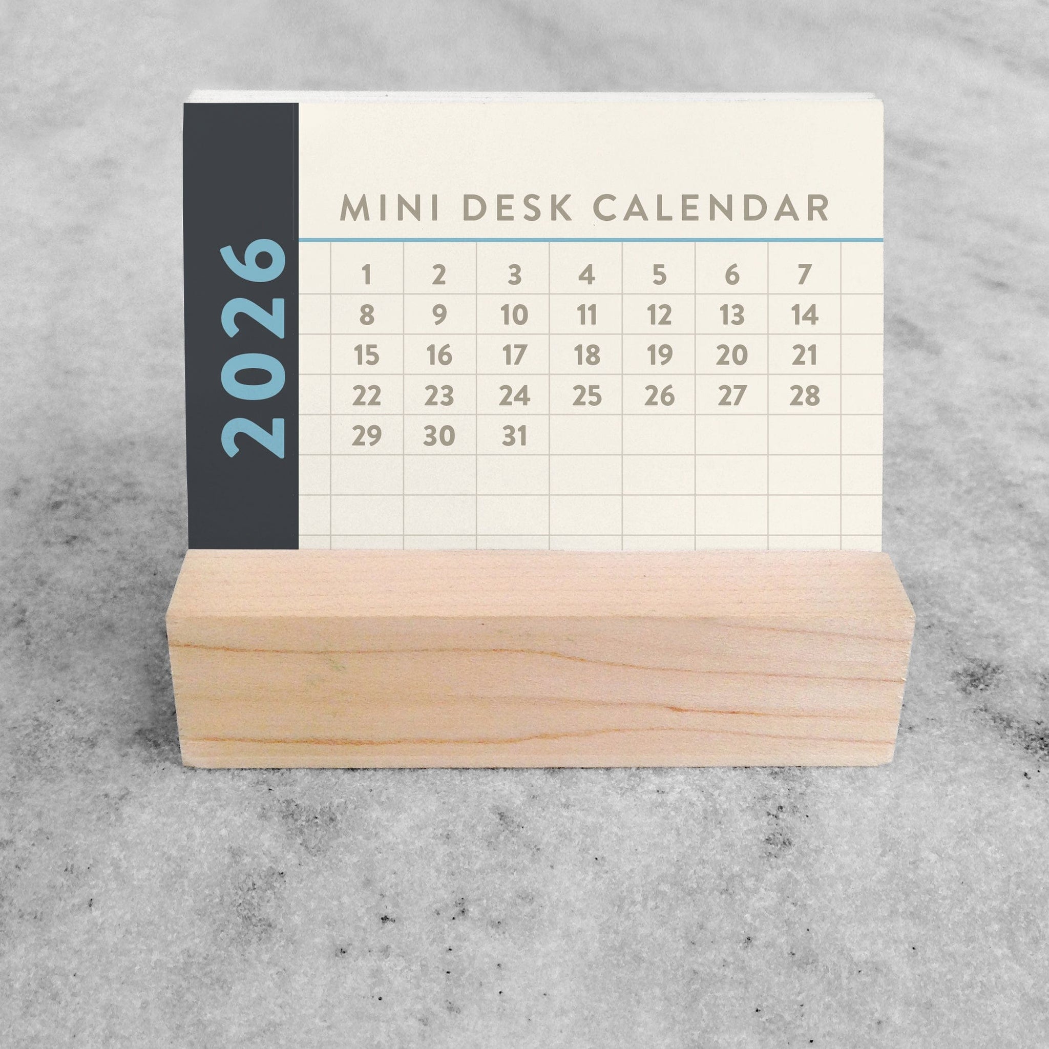 2027 Mini Desk Calendar, Grid