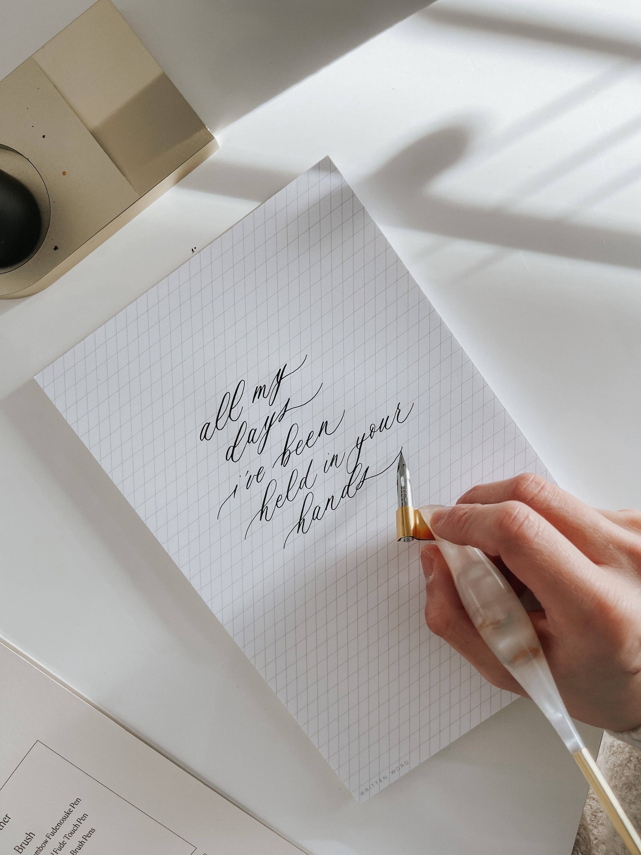 A5 Calligraphy Slanted Guide Notepad