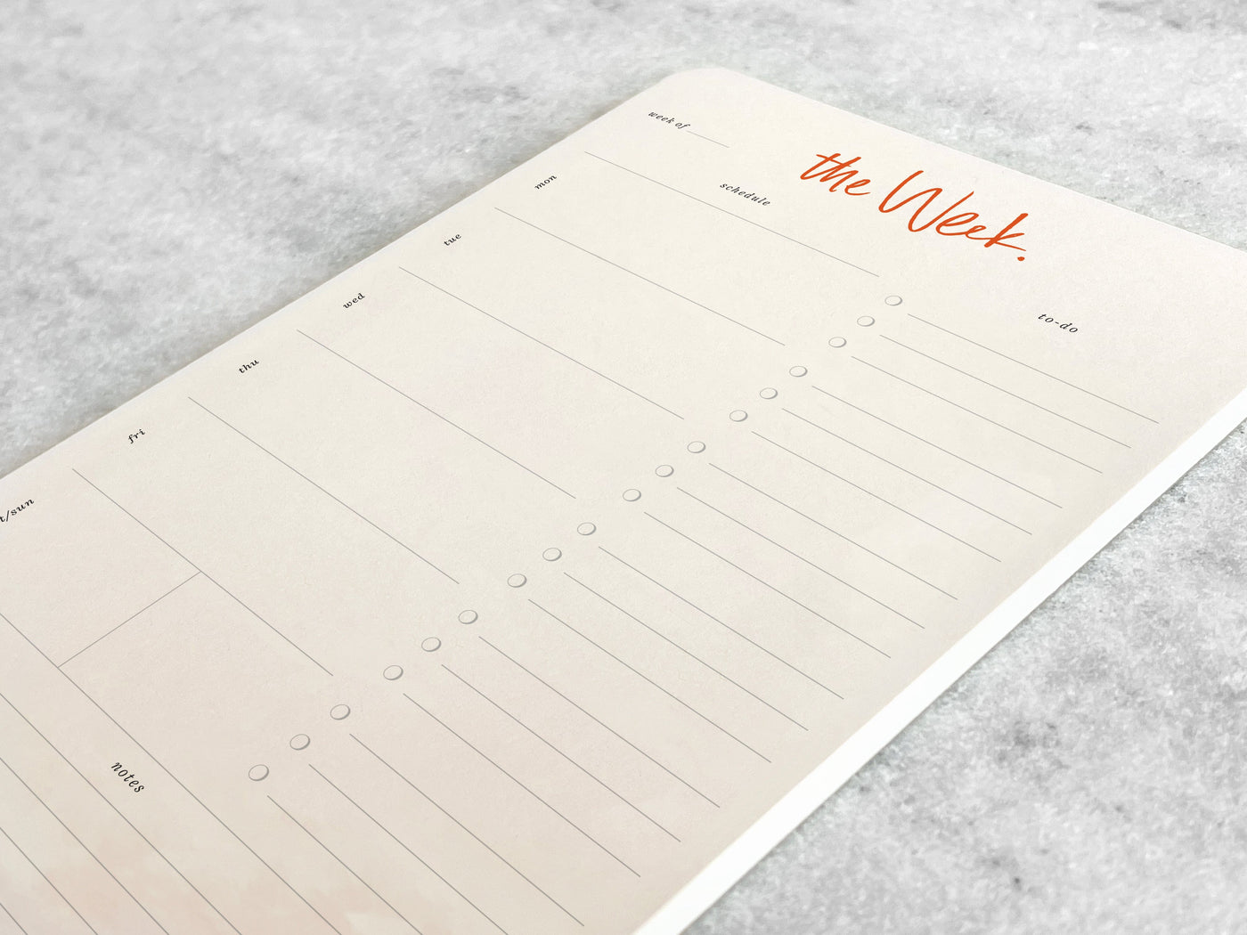 The Week Planning Notepad