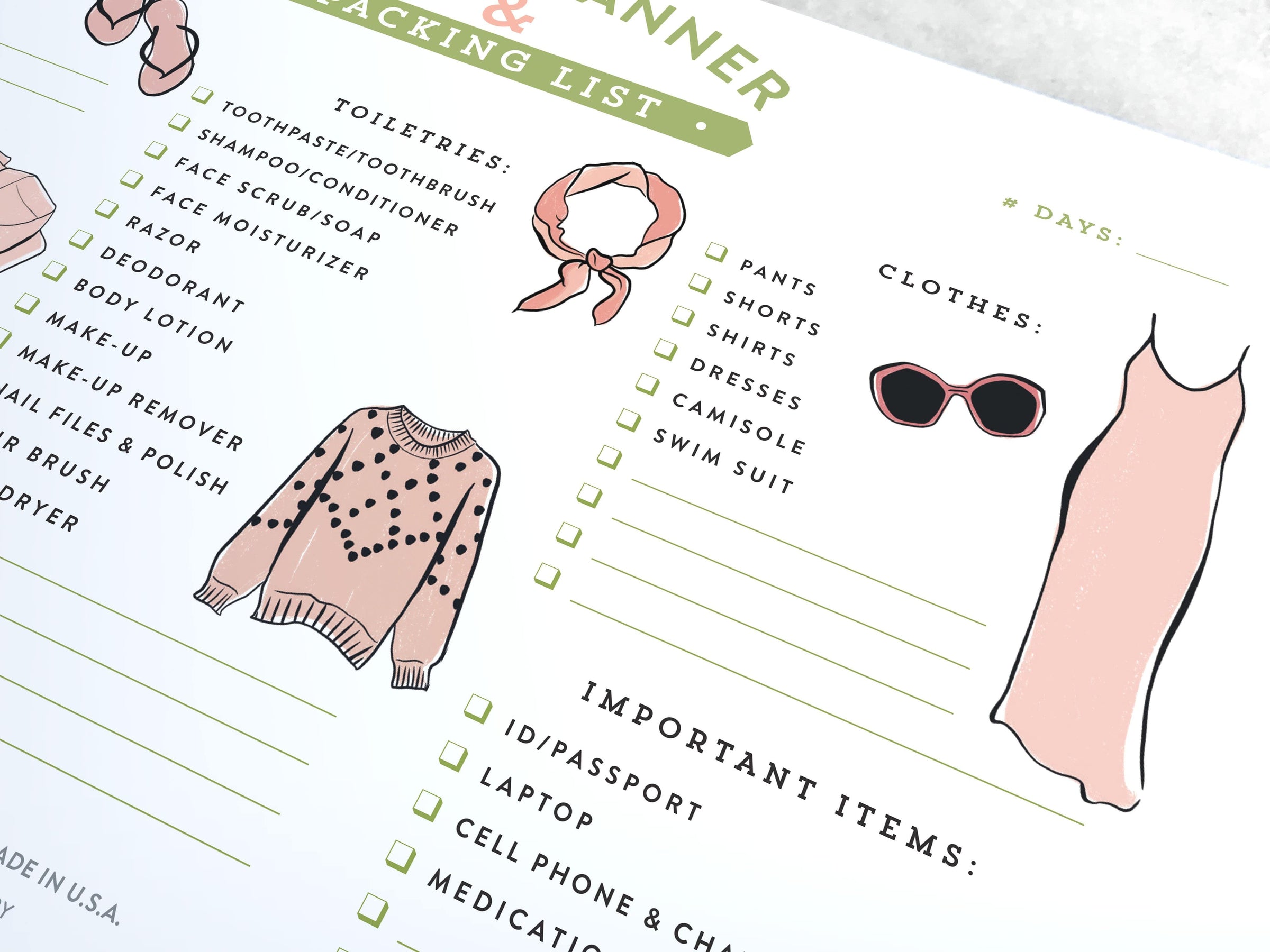 Travel Planner Notepad