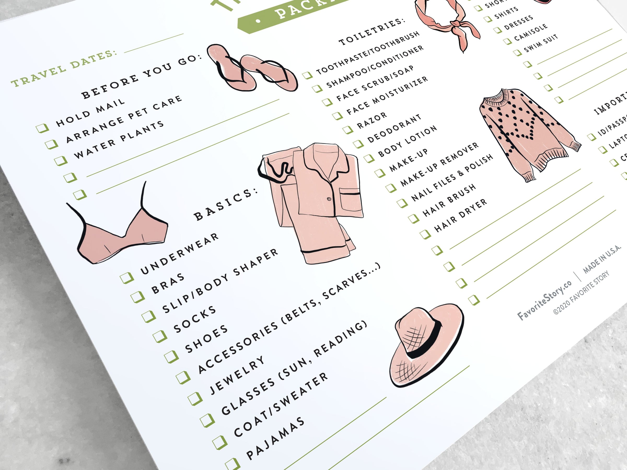 Travel Planner Notepad